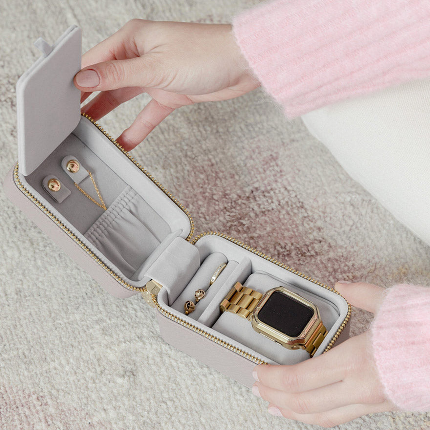 Stackers Travel Jewellery & Watch Pouch - Taupe