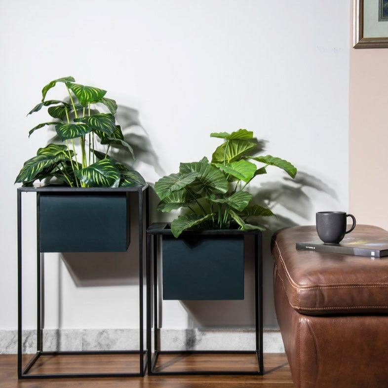 ESQ Living Knox Indoor Planters, Set of 2 - Blue Black | Modern Quests