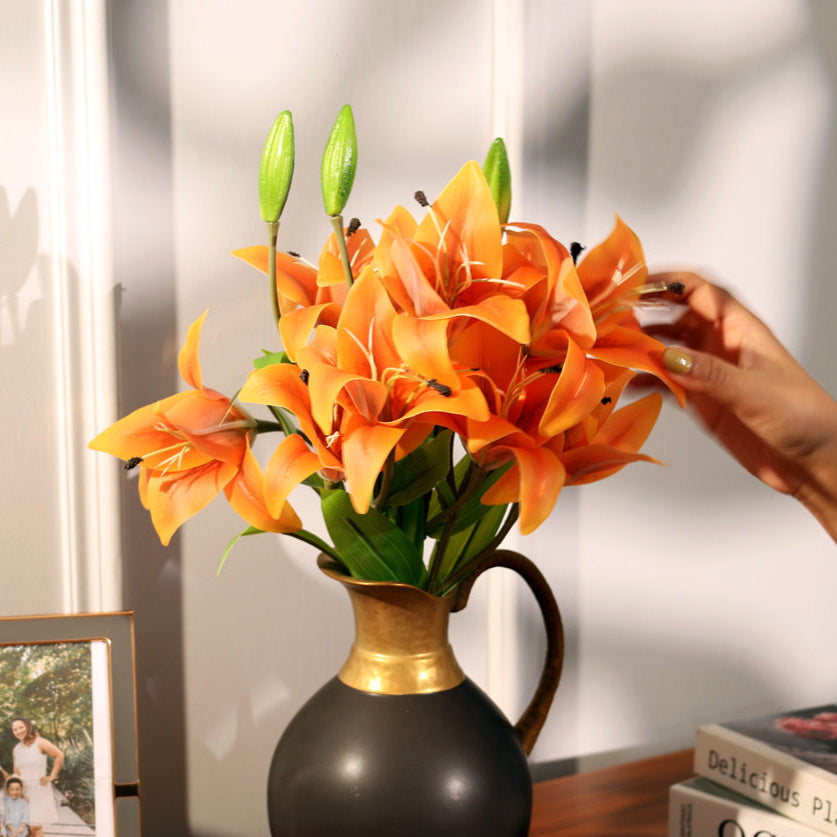 ESQ Living Asiatic Lily Faux Bunch - Orange