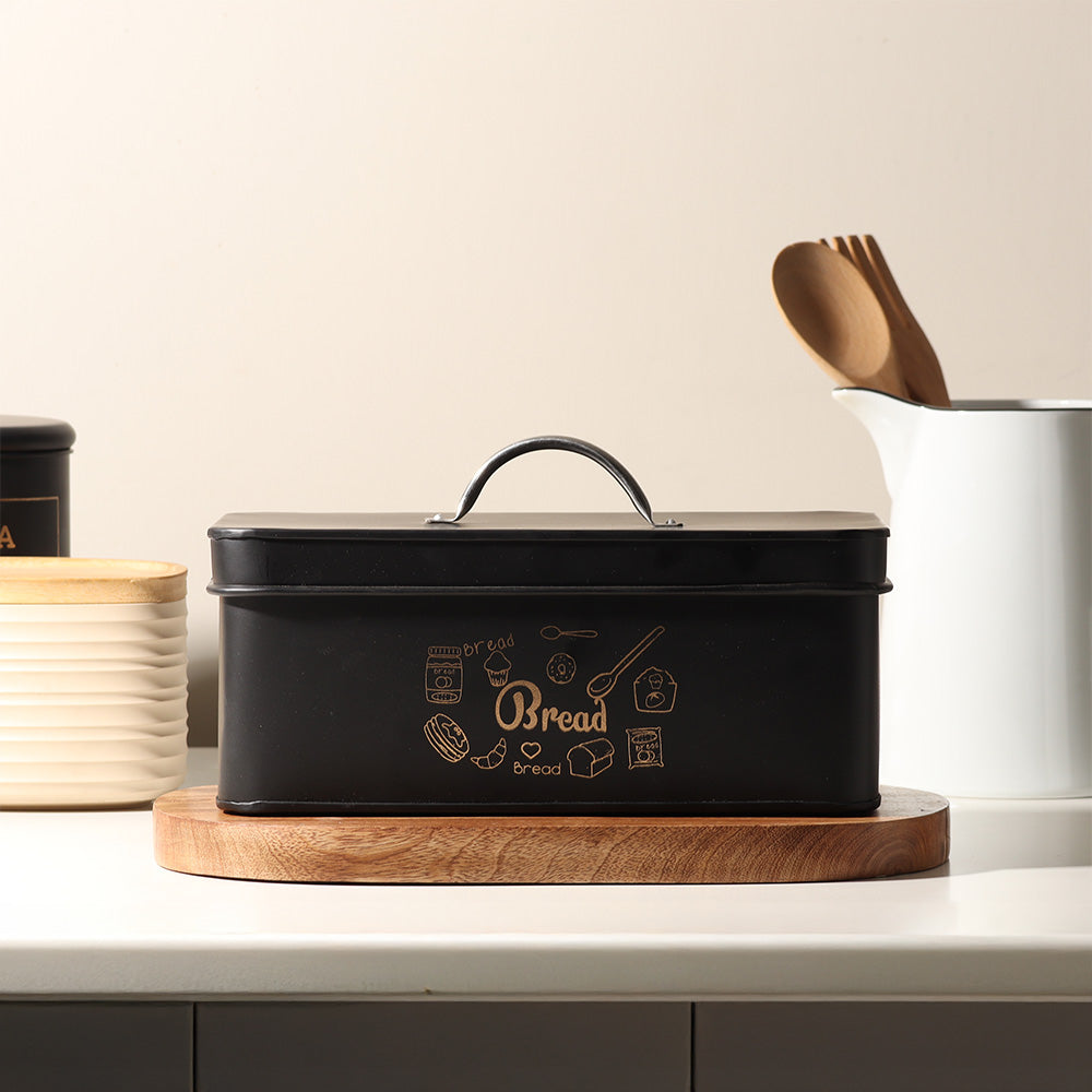 ESQ Living Casa Metal Bread Box - Black