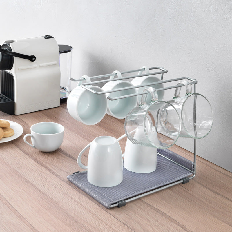 Metaltex Calix Stems and Cups Drainer - Metallic Grey