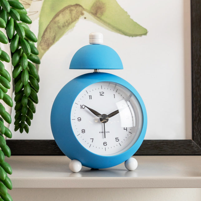 Karlsson Netherlands Chaplin Alarm Clock - Bright Blue | Modern Quests