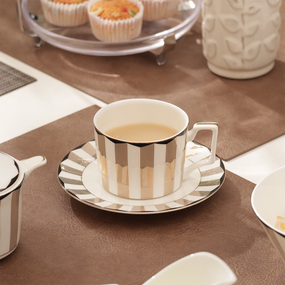 Enhabit Cirque Cup and Saucer Set - White Gold