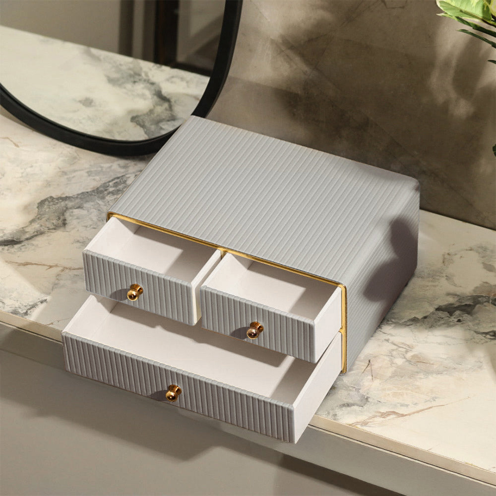 Enhabit Columns Organiser with Drawers - Light Grey