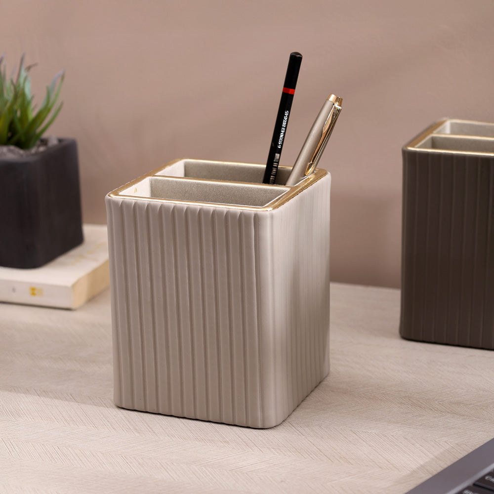 Enhabit Columns Pen Holder - Light Grey