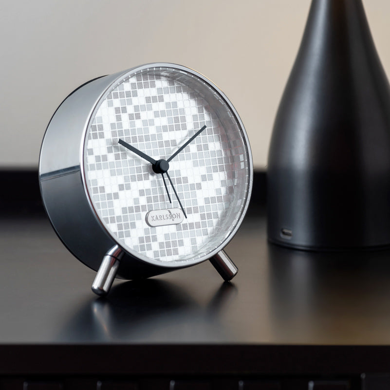 Karlsson Netherlands Disco Alarm Clock - Silver | Modern Quests