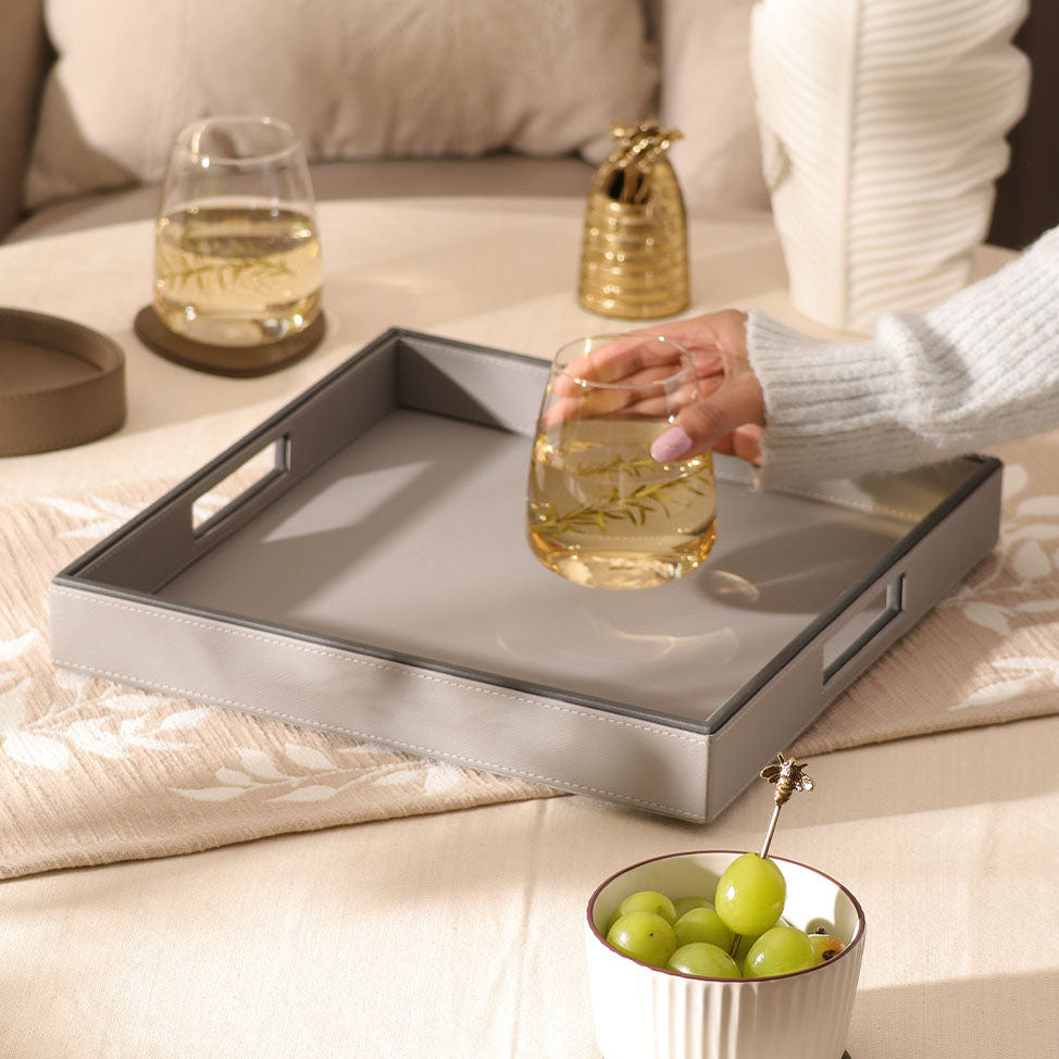 ESQ Living Espra Square Serving Tray Medium - Light Grey