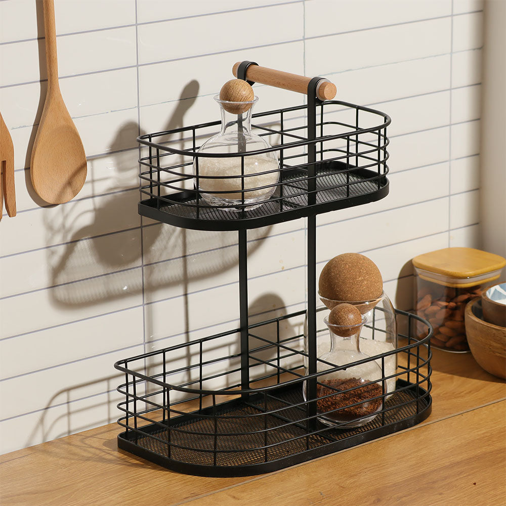 Enhabit Frame 2-Tier Storage Basket - Black