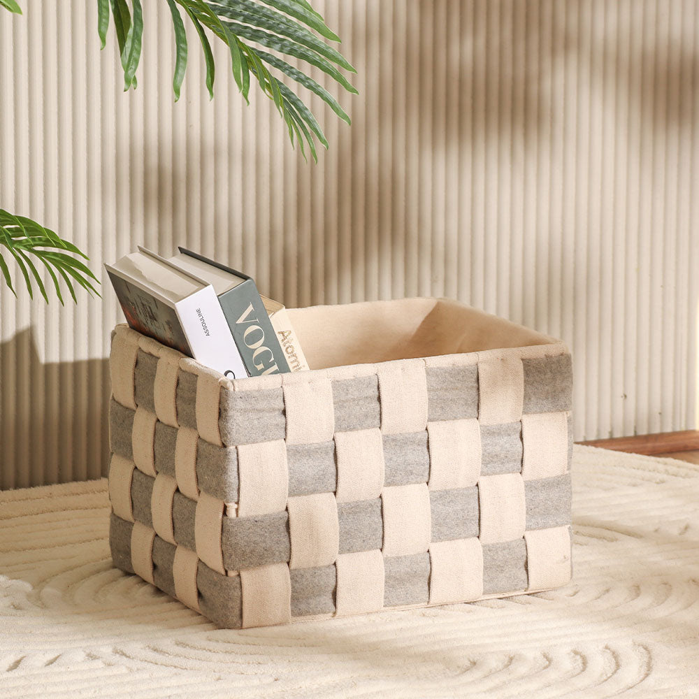ESQ Living Intwine Storage Bin Large - Grey Cream