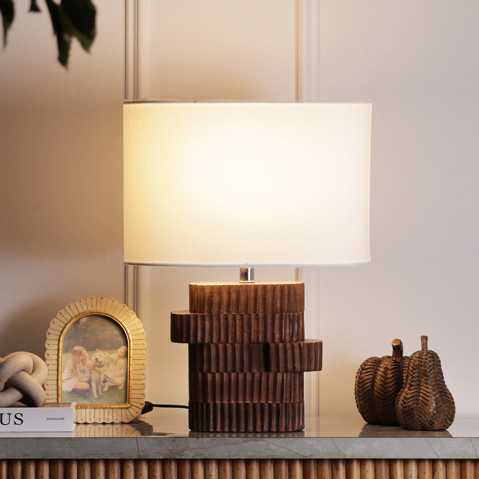 ESQ Living Lori Wooden Table Lamp XL - Natural Brown