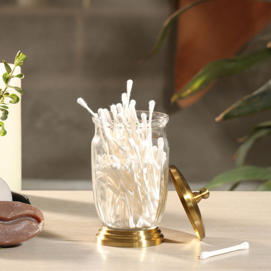 ESQ Living Luna Glass Storage Jar with Lid - Clear Gold