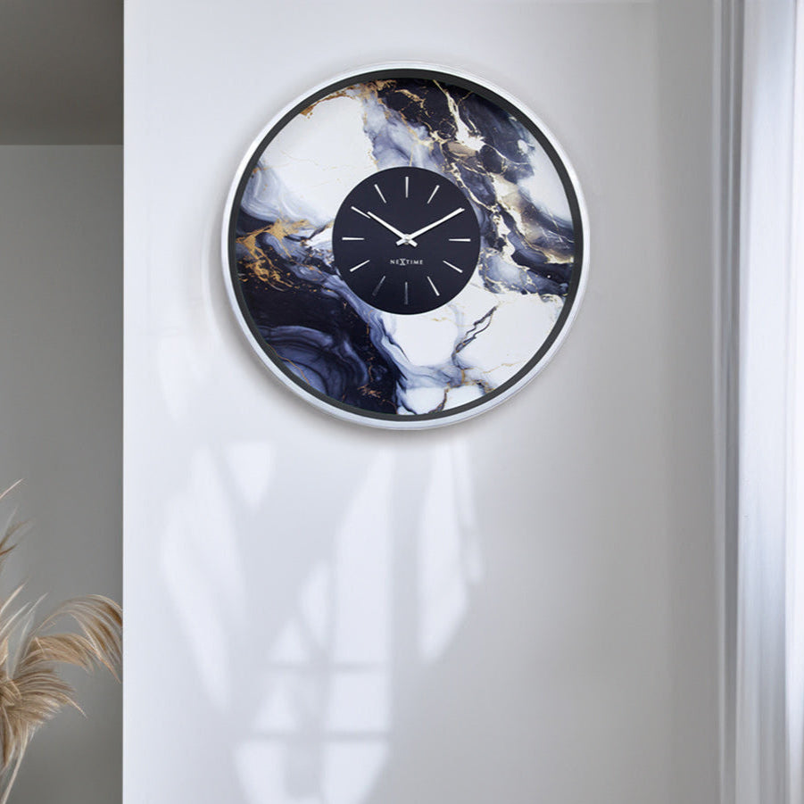 NeXtime Marble Duo Wall Clock 48cm - Steel