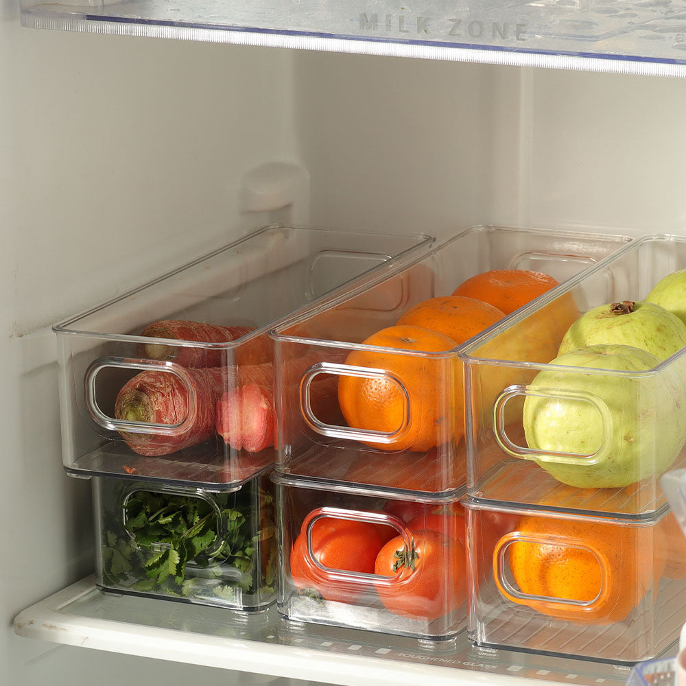 Enhabit Nest Stackable Fridge Bins Small, Set of 6 - Clear