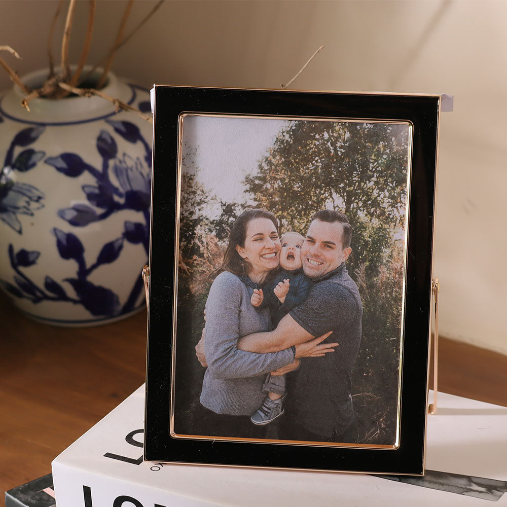 Enhabit Noir Photo Frame Large - Black Gold