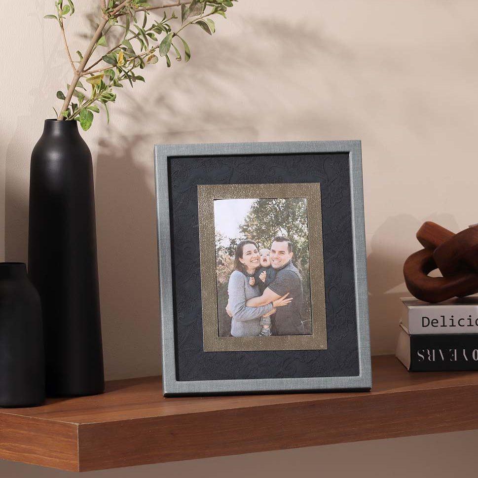 ESQ Living Oasis Glass Photo Frame Medium - Indigo Grey