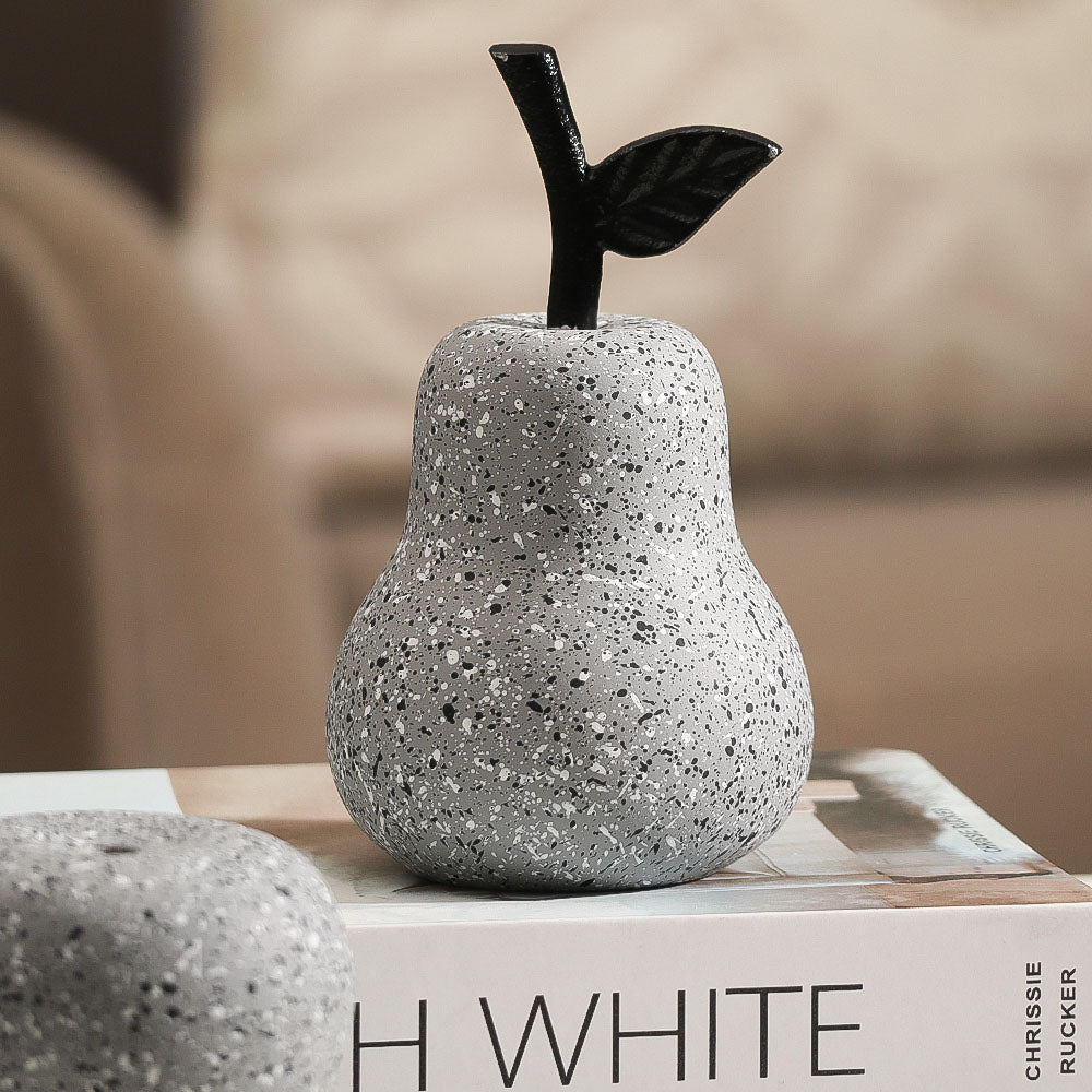 ESQ Living Pear Concrete Accent - Speckled Grey