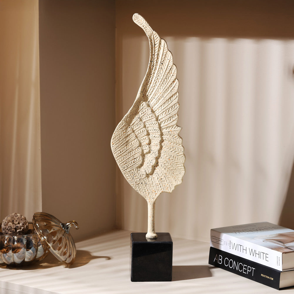 ESQ Living Quill Metal Sculpture XL - Speckled Beige