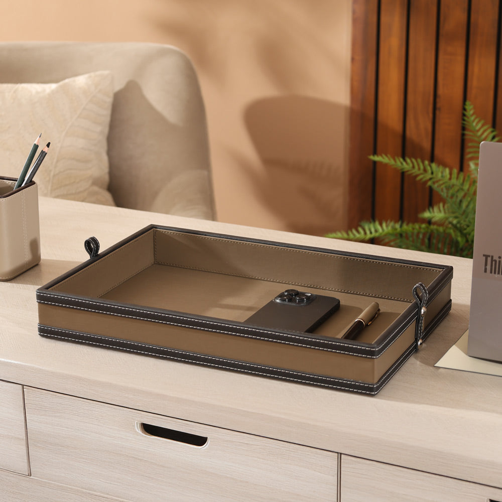 ESQ Living Rivet Decorative Tray Medium - Cedar Black
