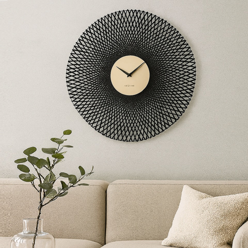 NeXtime Vortex Wall Clock 60cm - Black Gold