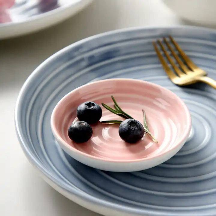 Enhabit Ripple Small Dip Plates, Set of 2 - Pink | Modern Quests