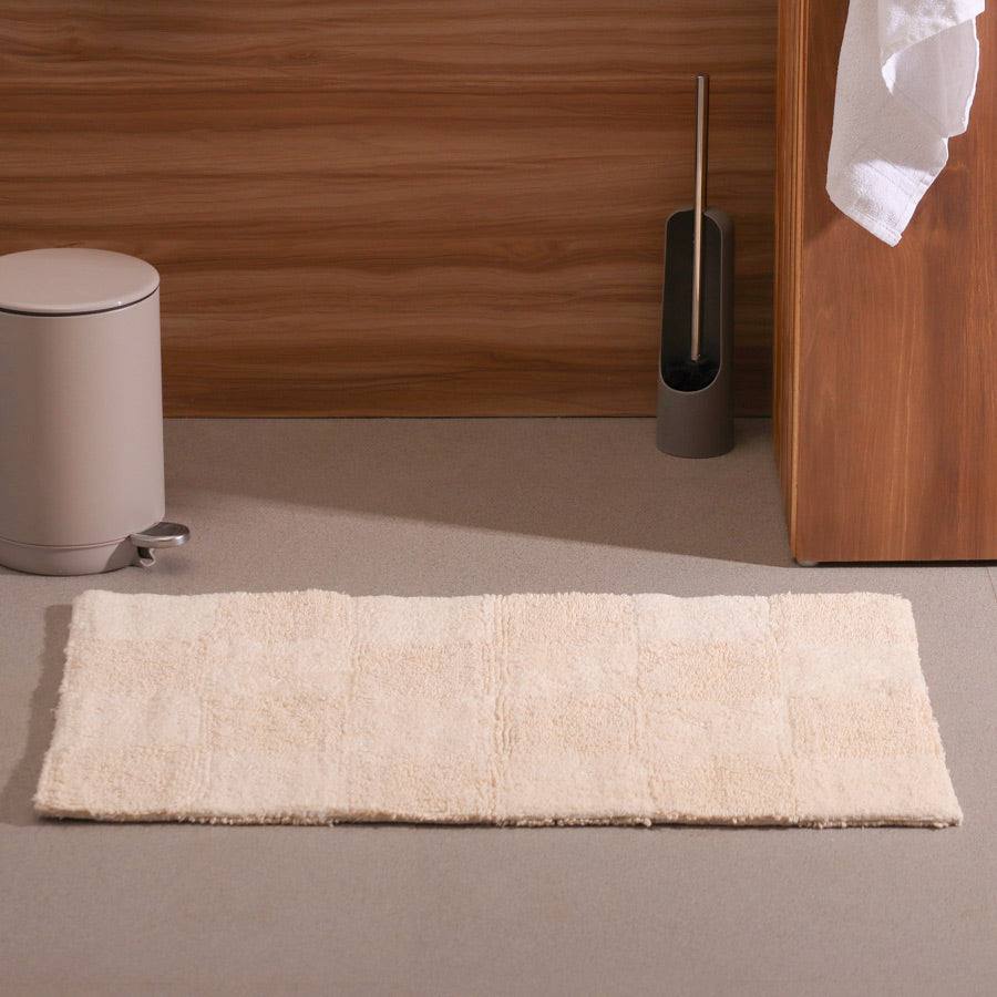 ESQ Living Checkered Reversible Tufted Bathmat - Beige