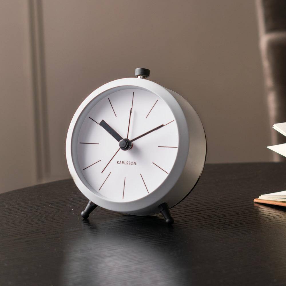 Karlsson Button Alarm Clock - Matte White