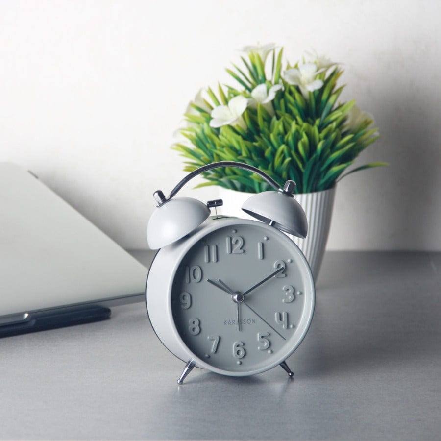 Karlsson Netherlands Iconic Alarm Clock - Matte Grey | Modern Quests