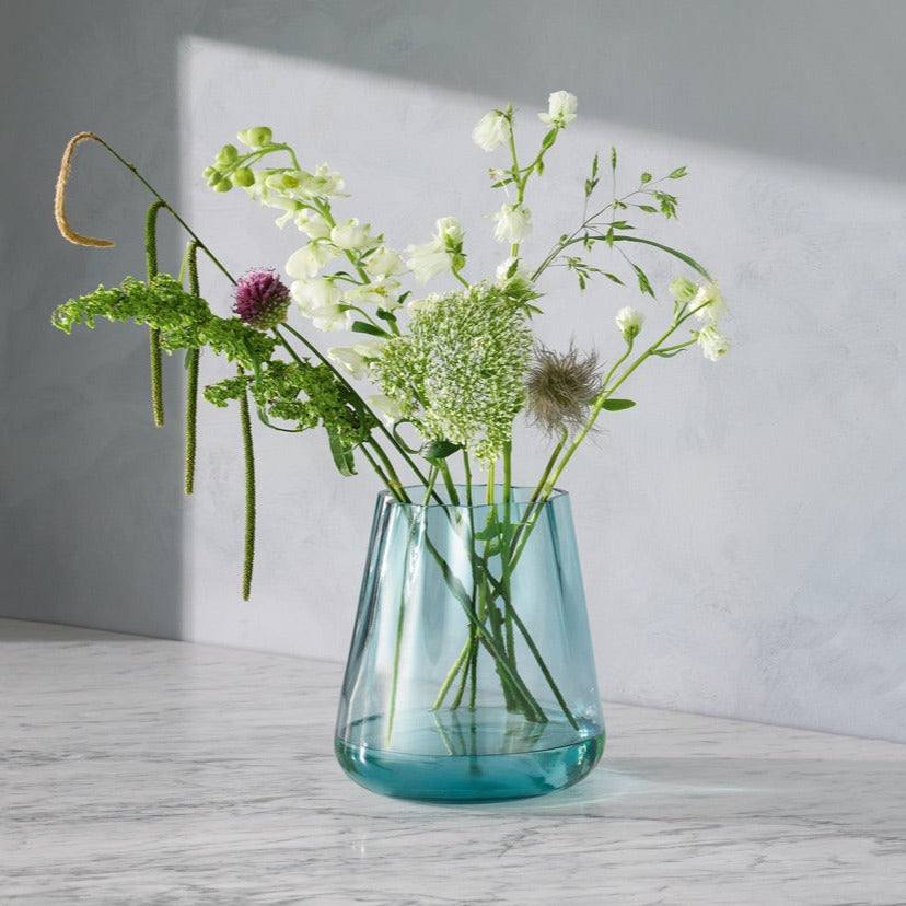 LSA Lagoon Medium Glass Vase - Sea Green