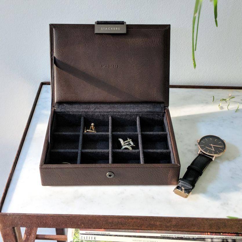 Stackers London Cufflinks Storage Box - Brown | Modern Quests