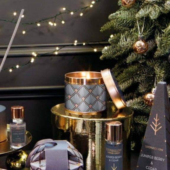 Stoneglow London Scented Candle Tin - Juniper Berry & Cedar | Modern Quests